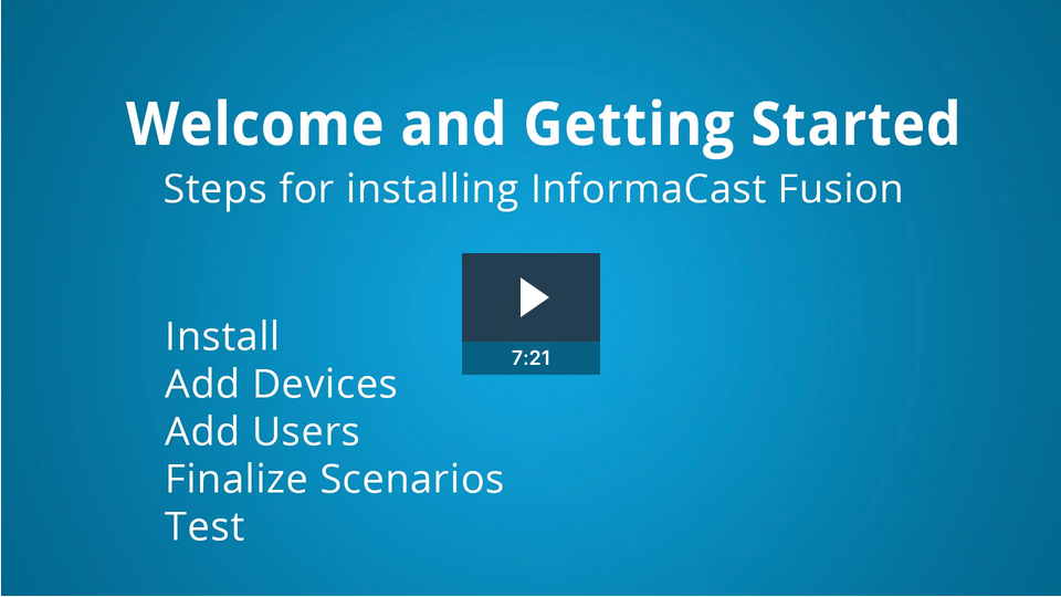 Getting Started: InformaCast Fusion