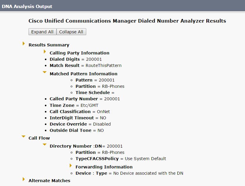 Using the Dialed Number Analyzer